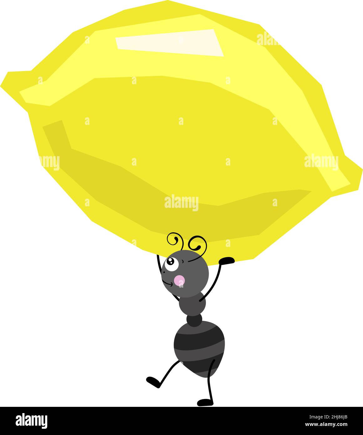Cute ant carrying a funny yellow lemon Stock Photo - Alamy
