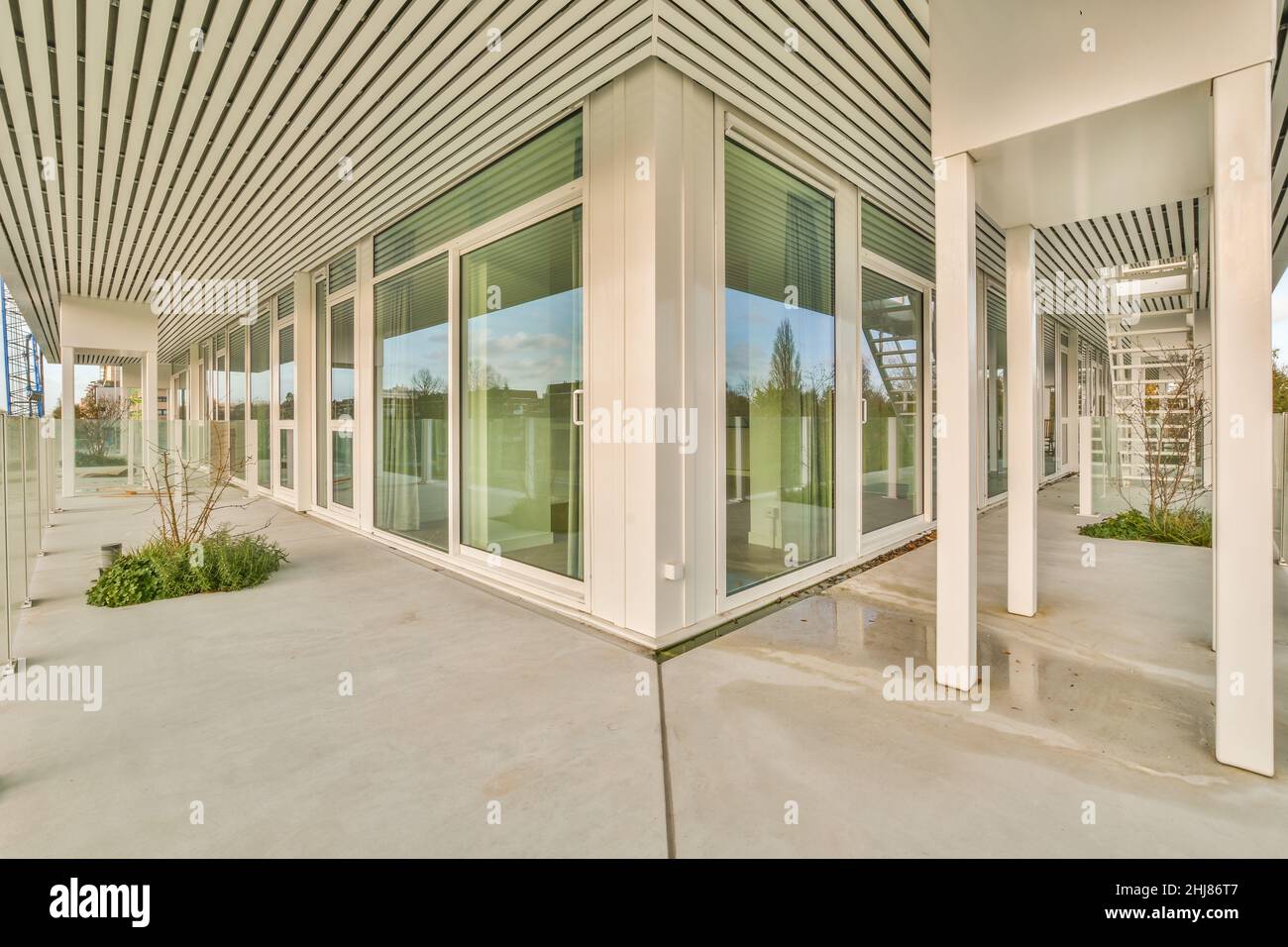 Beautiful view of a residential building balcony Stock Photo - Alamy