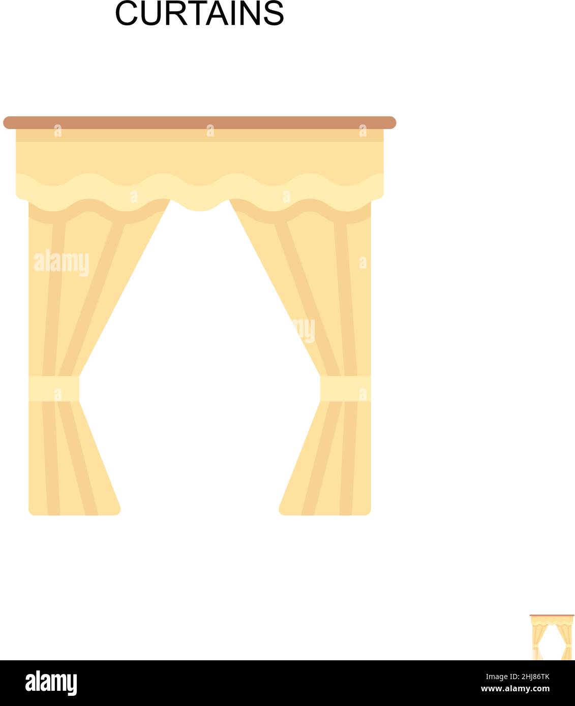 Curtains Simple vector icon. Illustration symbol design template for ...