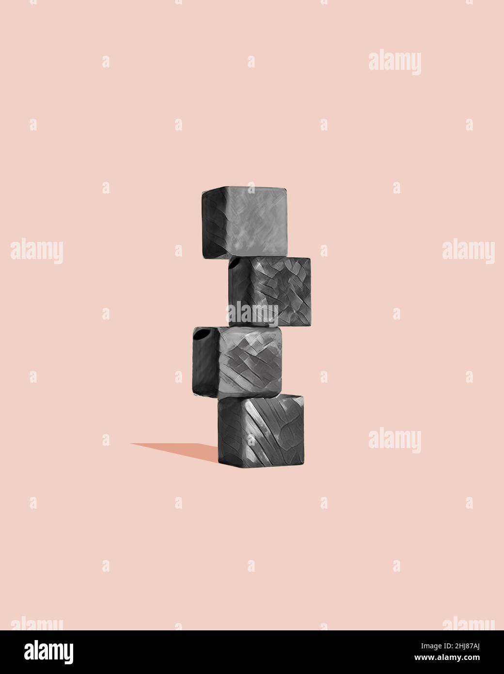 Four cubes stacked over each other Stock Photo - Alamy