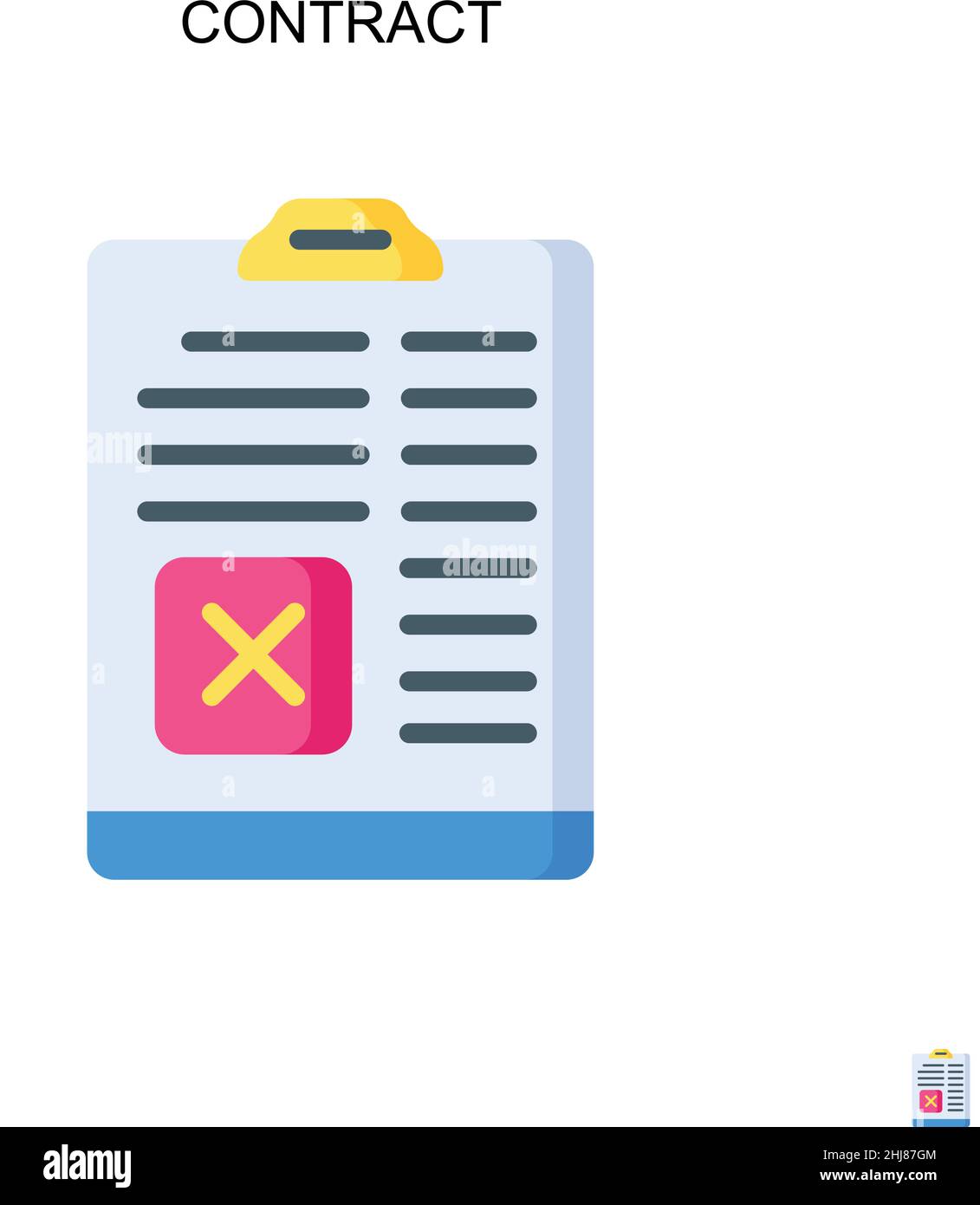 Contract Simple vector icon. Illustration symbol design template for ...