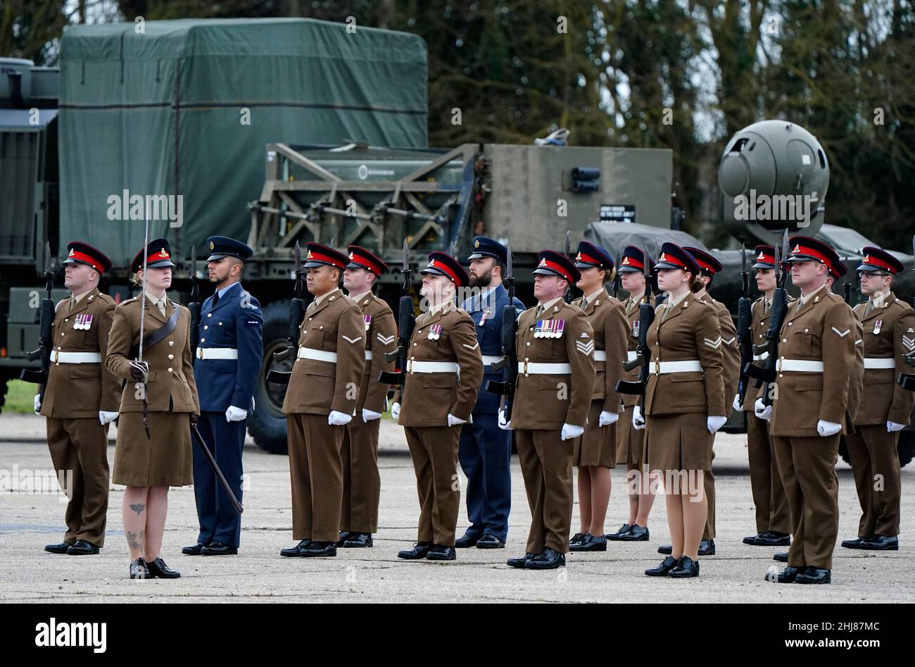 Soldiers from the 16 Regiment Royal Artillery on parade as they take ...