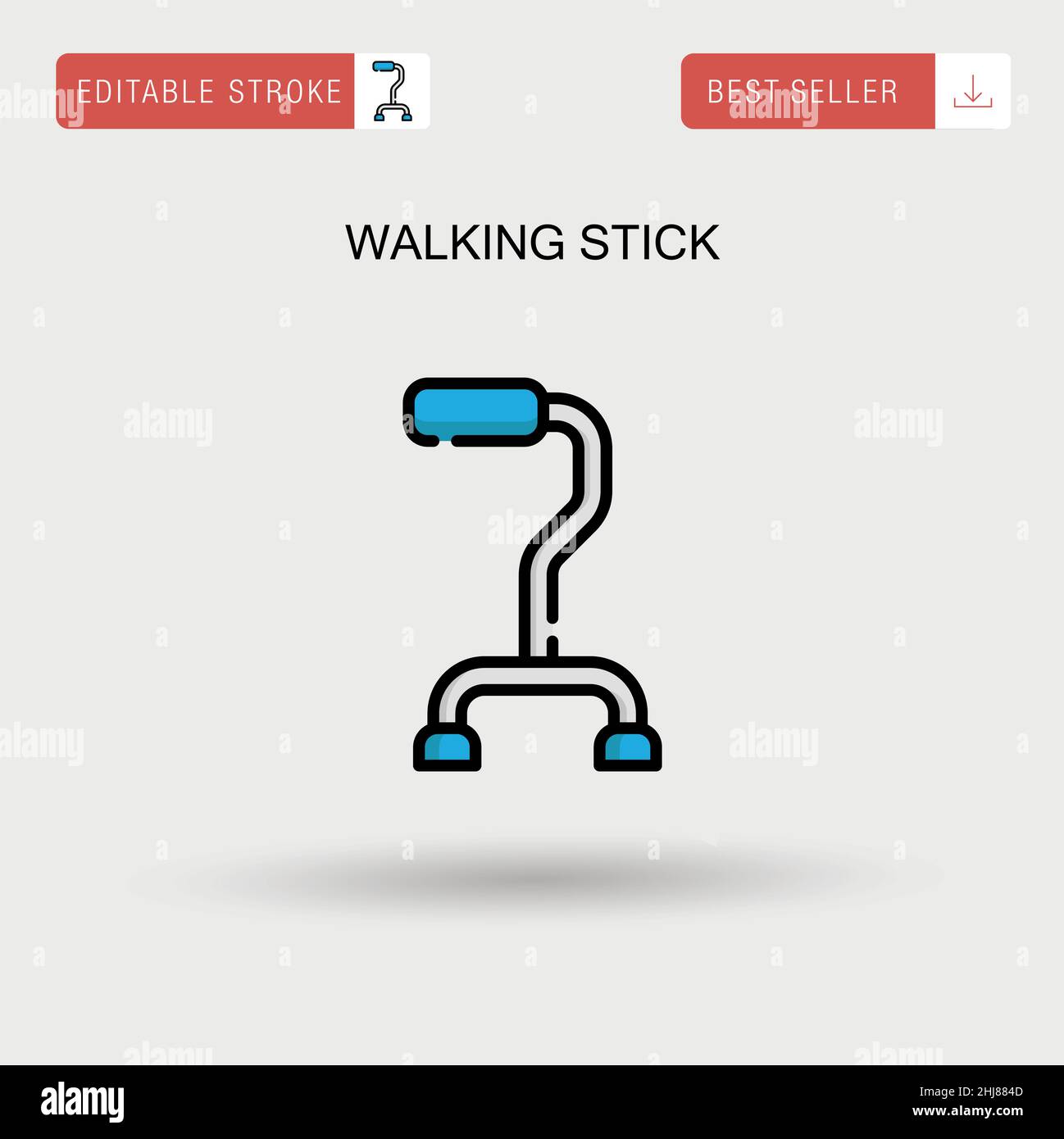 Walking stick Simple vector icon Stock Vector Image & Art - Alamy