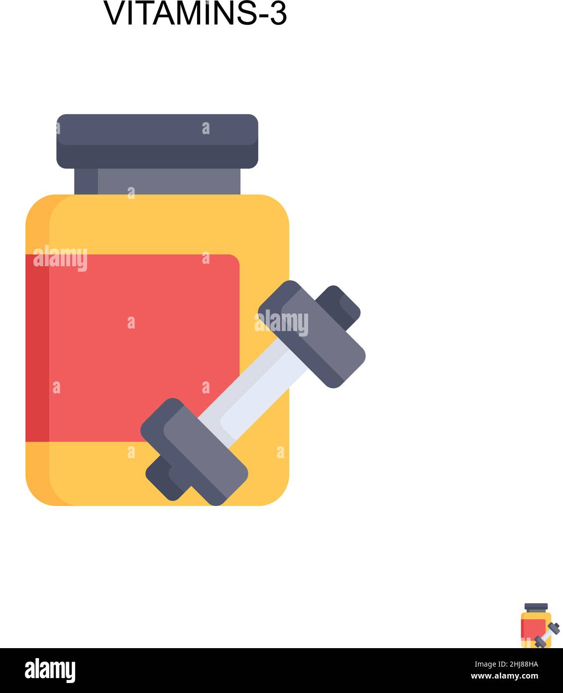 Vitamins-3 Simple vector icon. Illustration symbol design template for ...