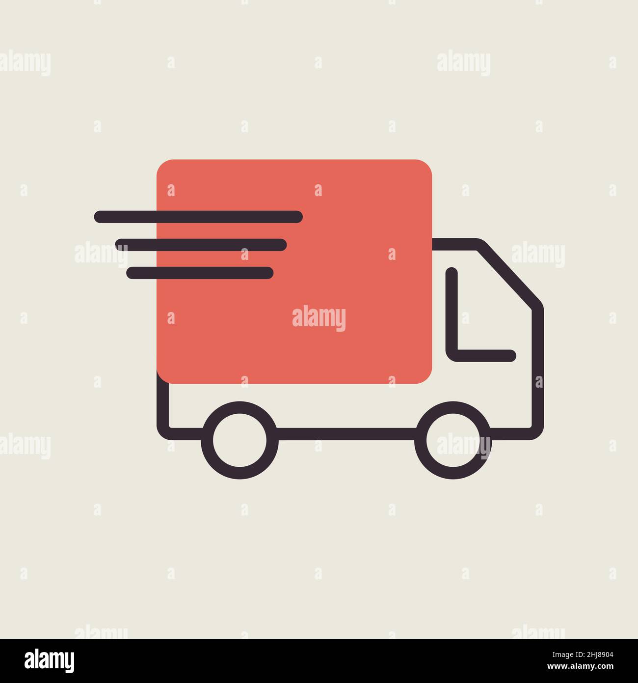 Fast shipping delivery truck vector flat icon. E-commerce sign. Graph ...