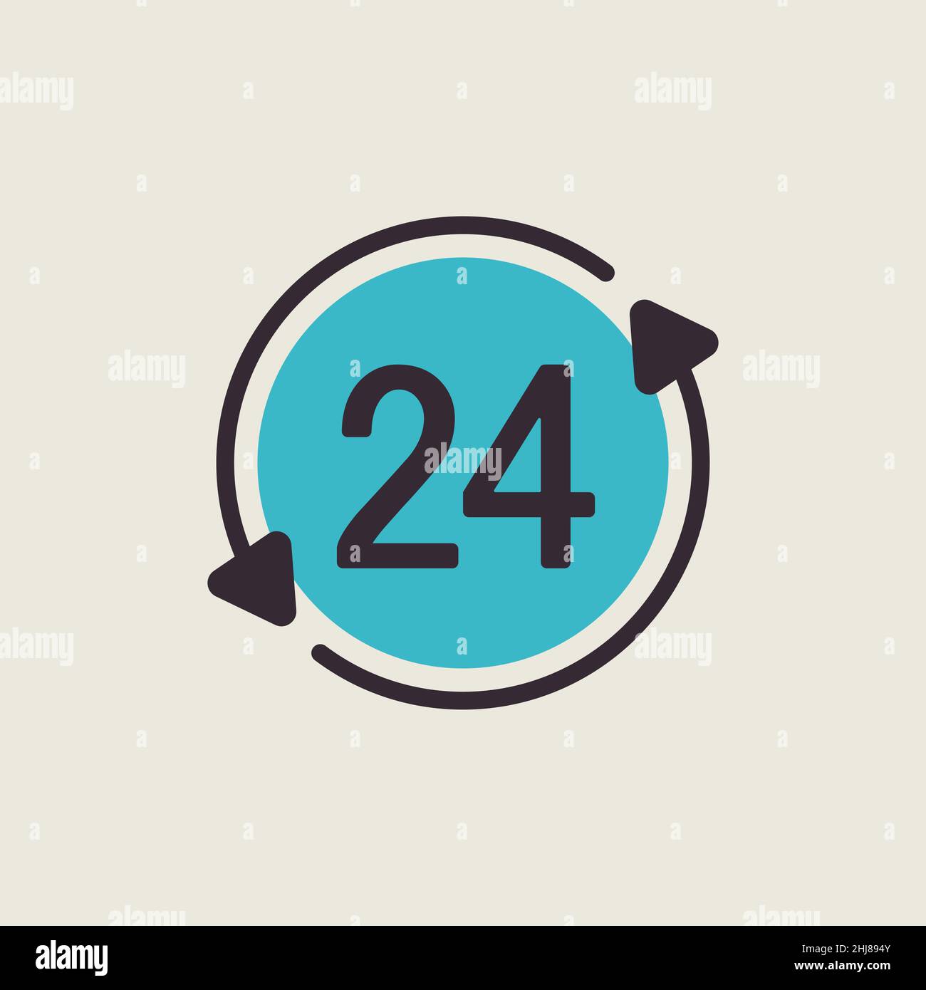 Service twenty four hours vector icon. E-commerce sign. Graph symbol ...