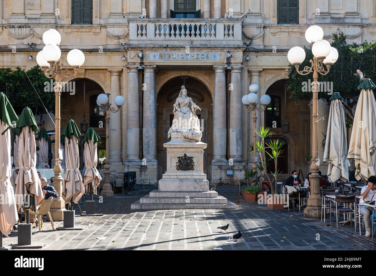 Valletta, Malta - 01 07 2022: Facade and entrance of the National Malta ...