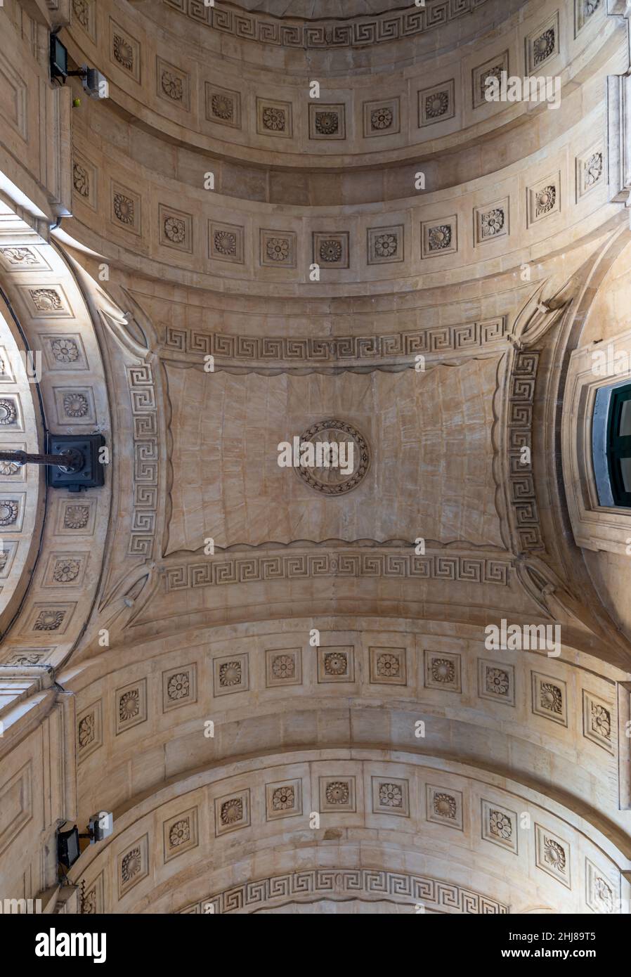 Valletta, Malta - 01 07 2022: Low angle view of the ceiling of the ...