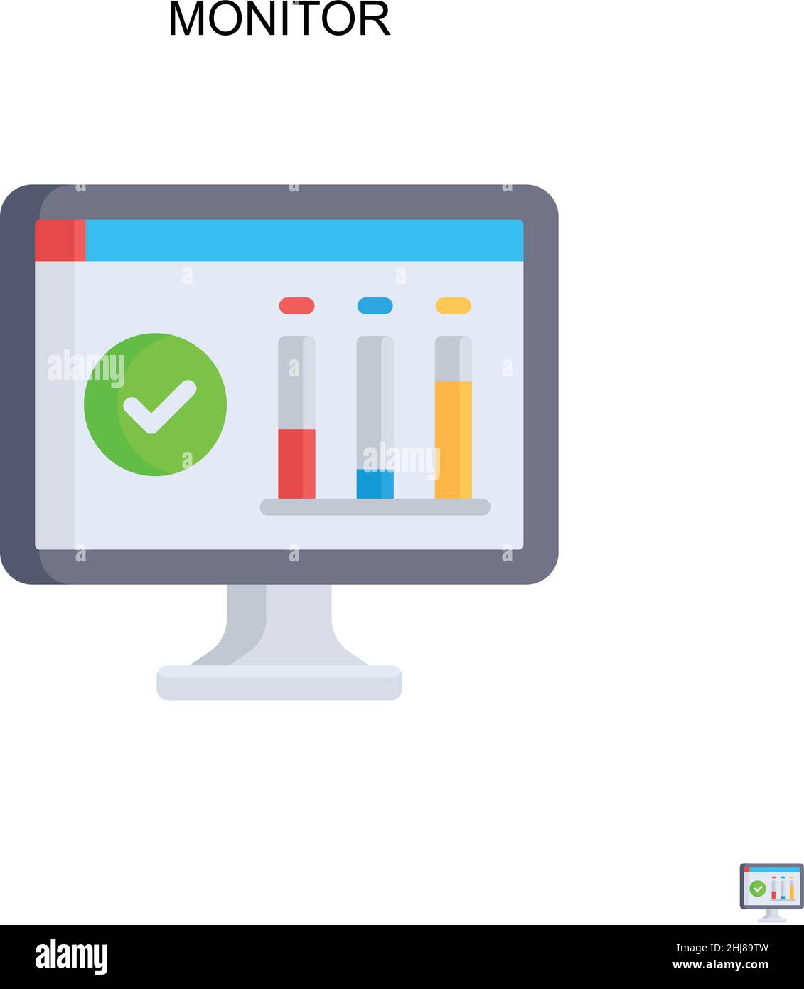 Monitor Simple vector icon. Illustration symbol design template for web ...