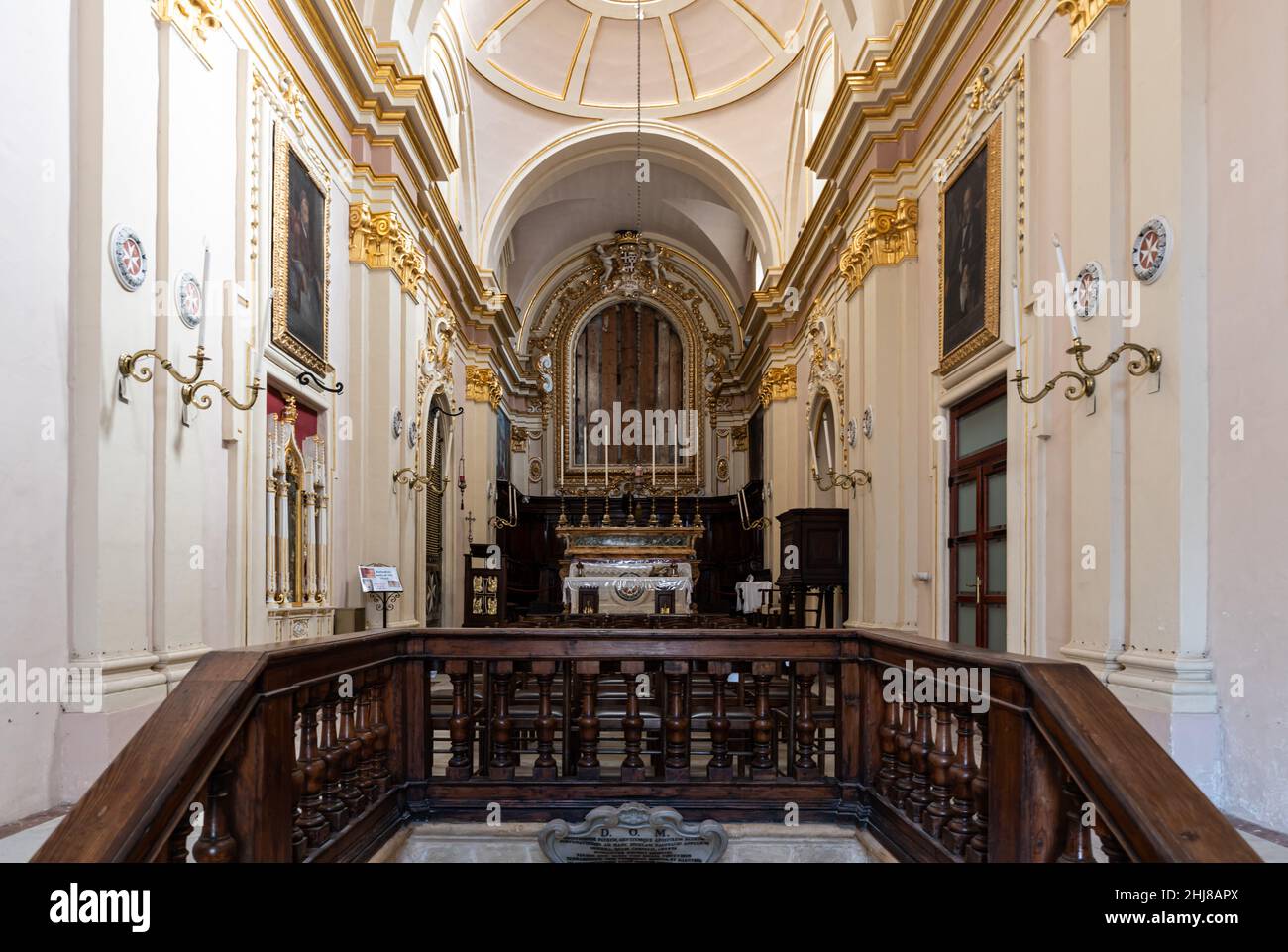 Rabat, Malta - 01 07 2022: Interior design of the catholic chapel of ...