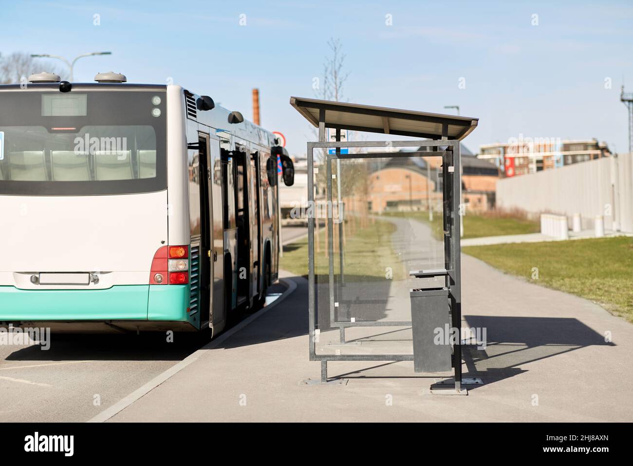 Bus stop on street hi-res stock photography and images - Alamy