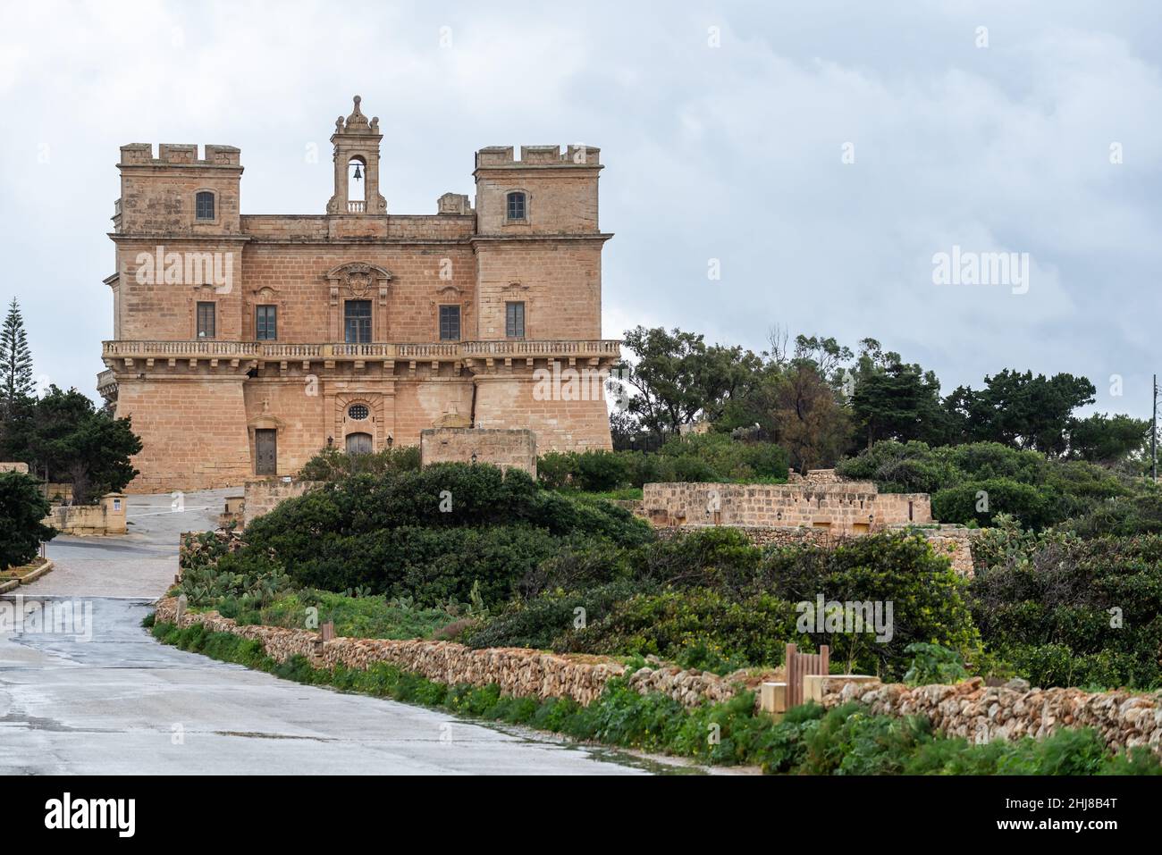 Selmun, Malta - 01 07 2022: The Selmun palace and green surroundings ...