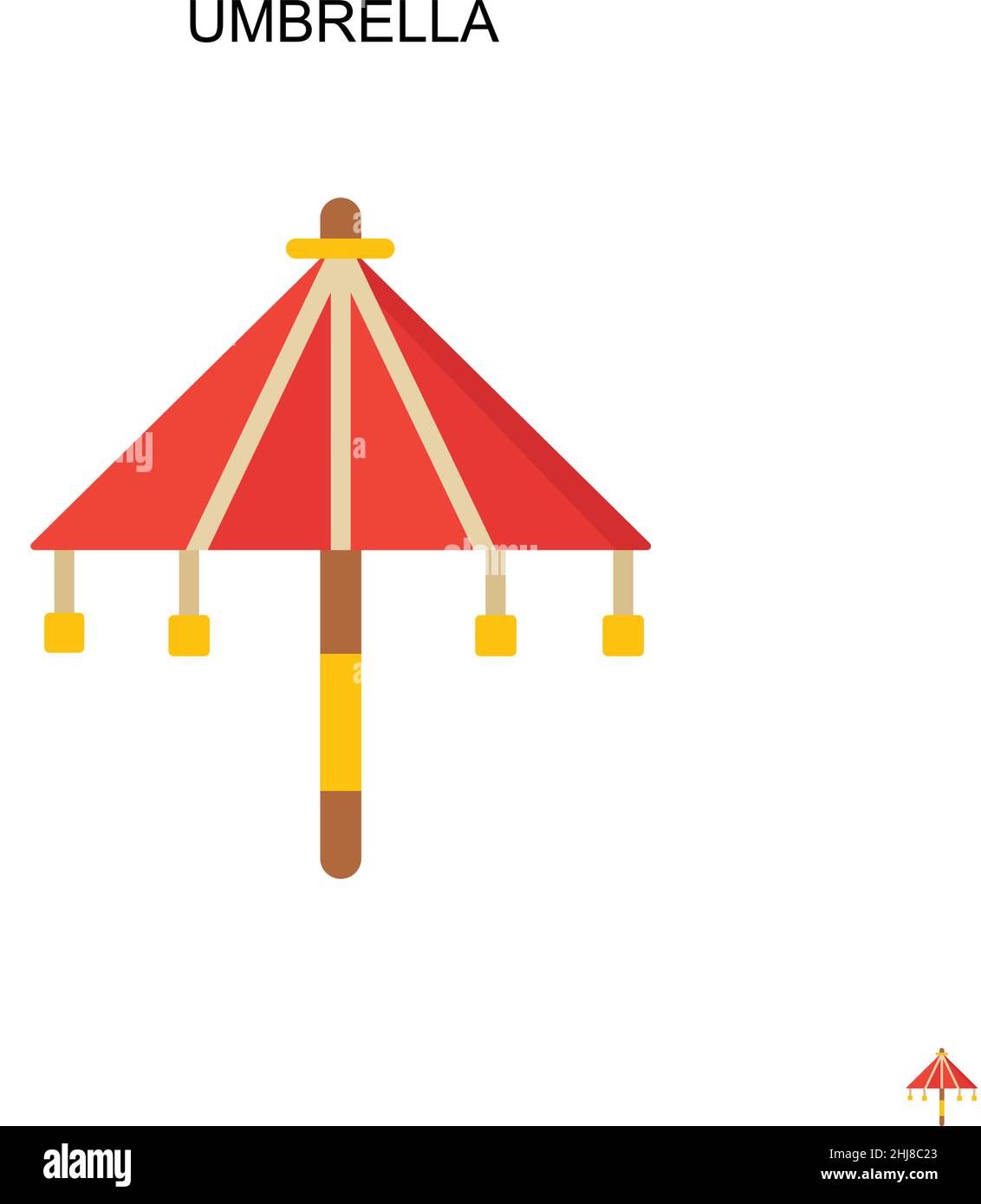 Umbrella Simple vector icon. Illustration symbol design template for ...
