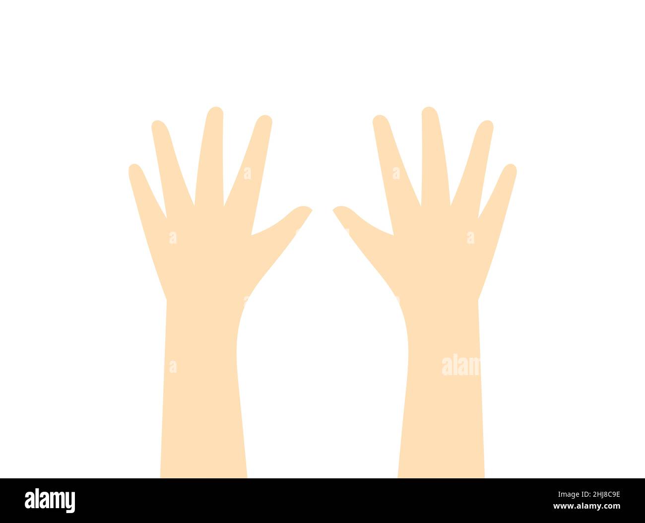 Human hands up isolated on white background. Vector illustration Stock ...
