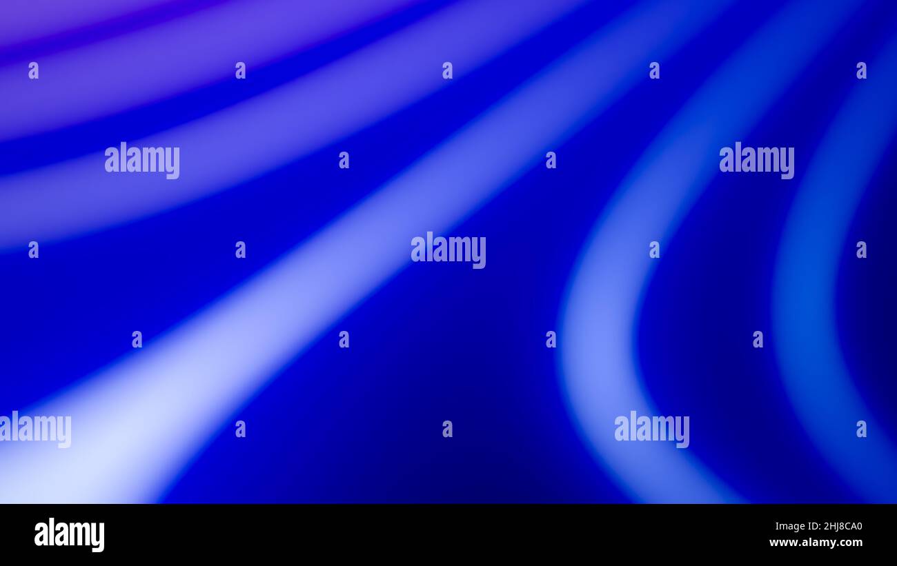 Abstract glowing blue neon background with blurry lines, curves or ...