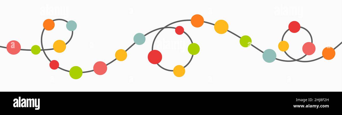 Christmas lights string isolated on white background. Vector ...