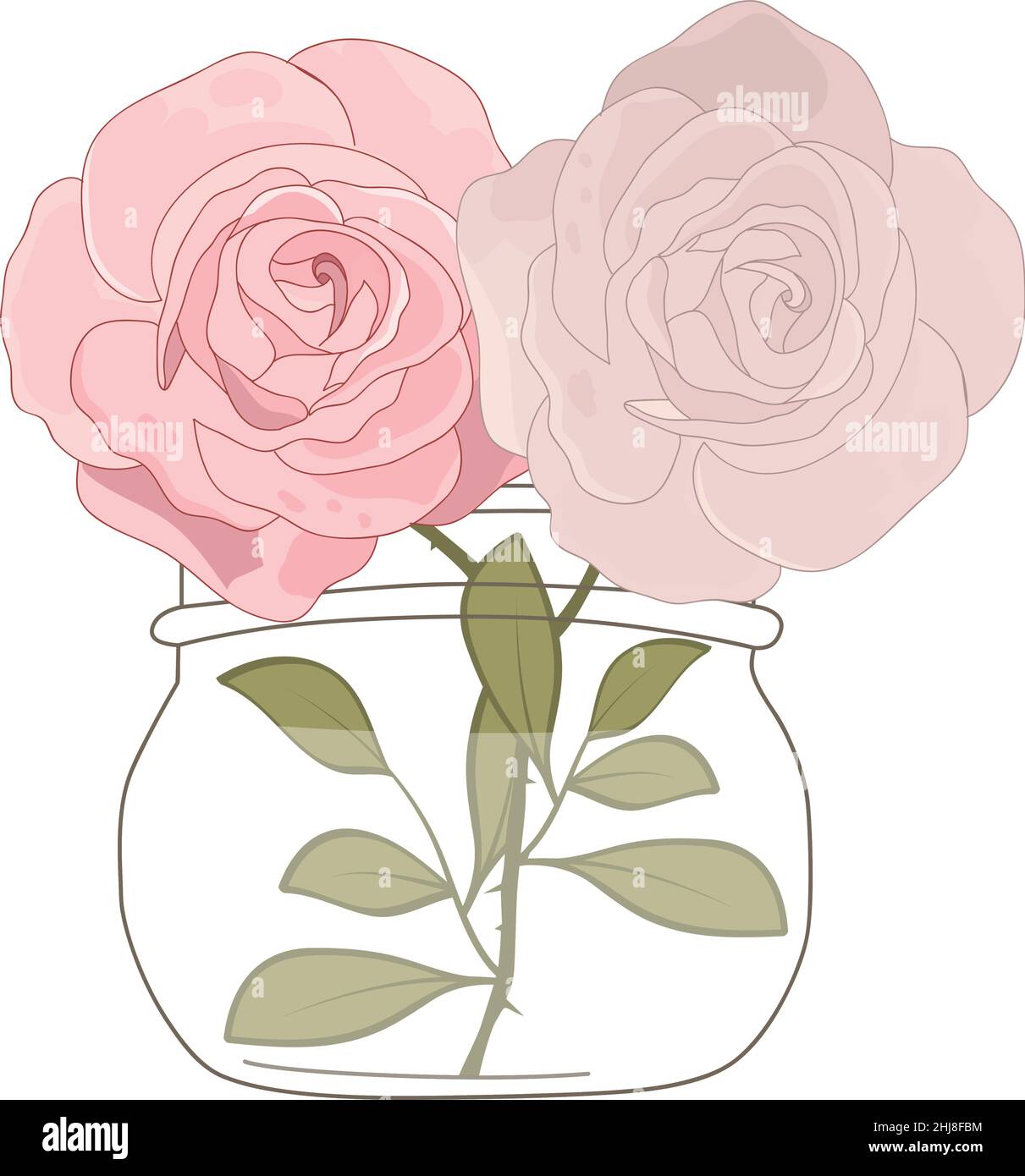 Beautiful roses in garden Stock Vector Images - Alamy