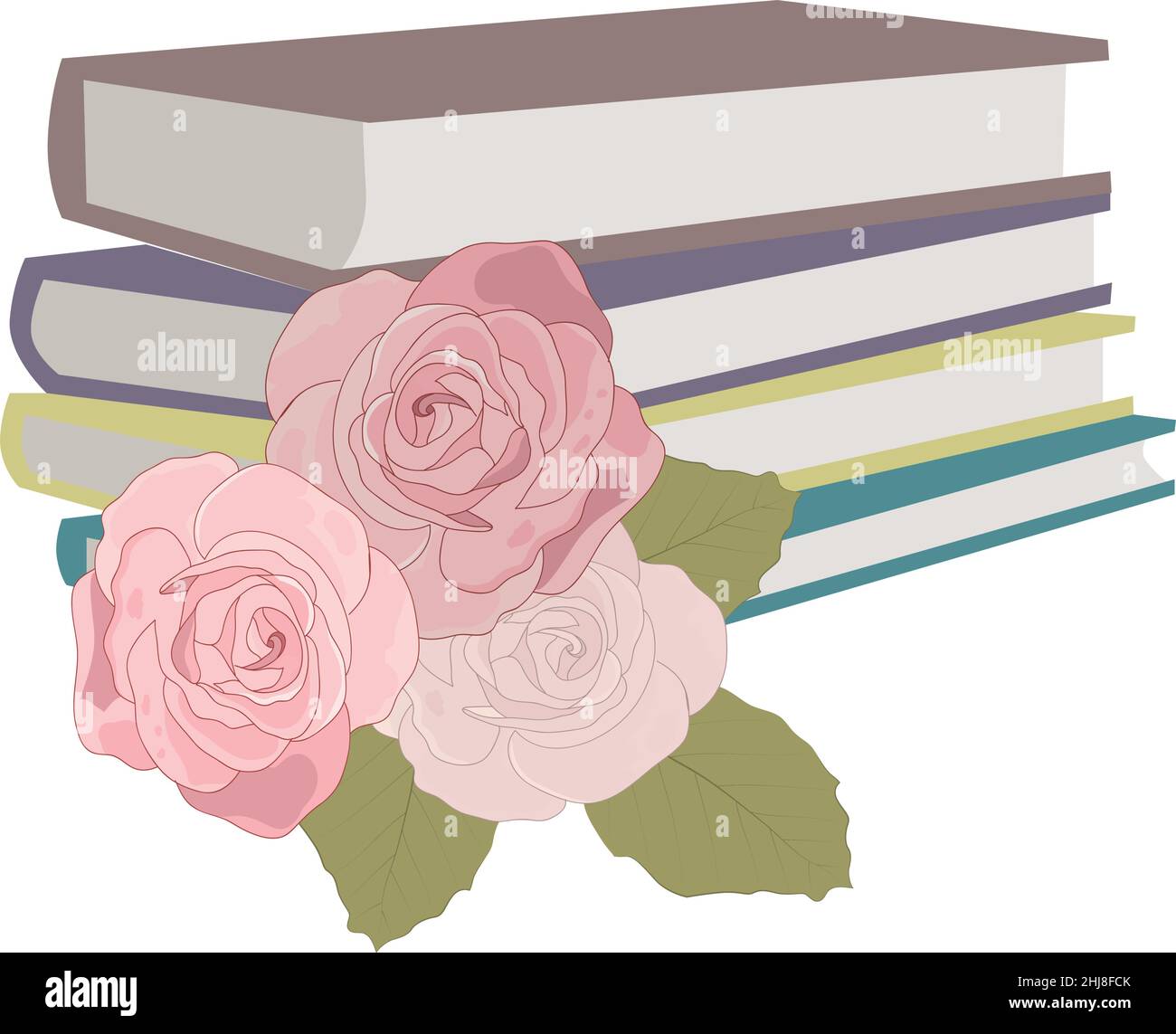Education book rose flower Stock Vector Images - Alamy