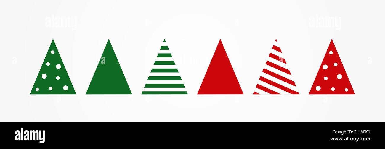 Christmas trees simple flat icons, elements for design. Vector ...