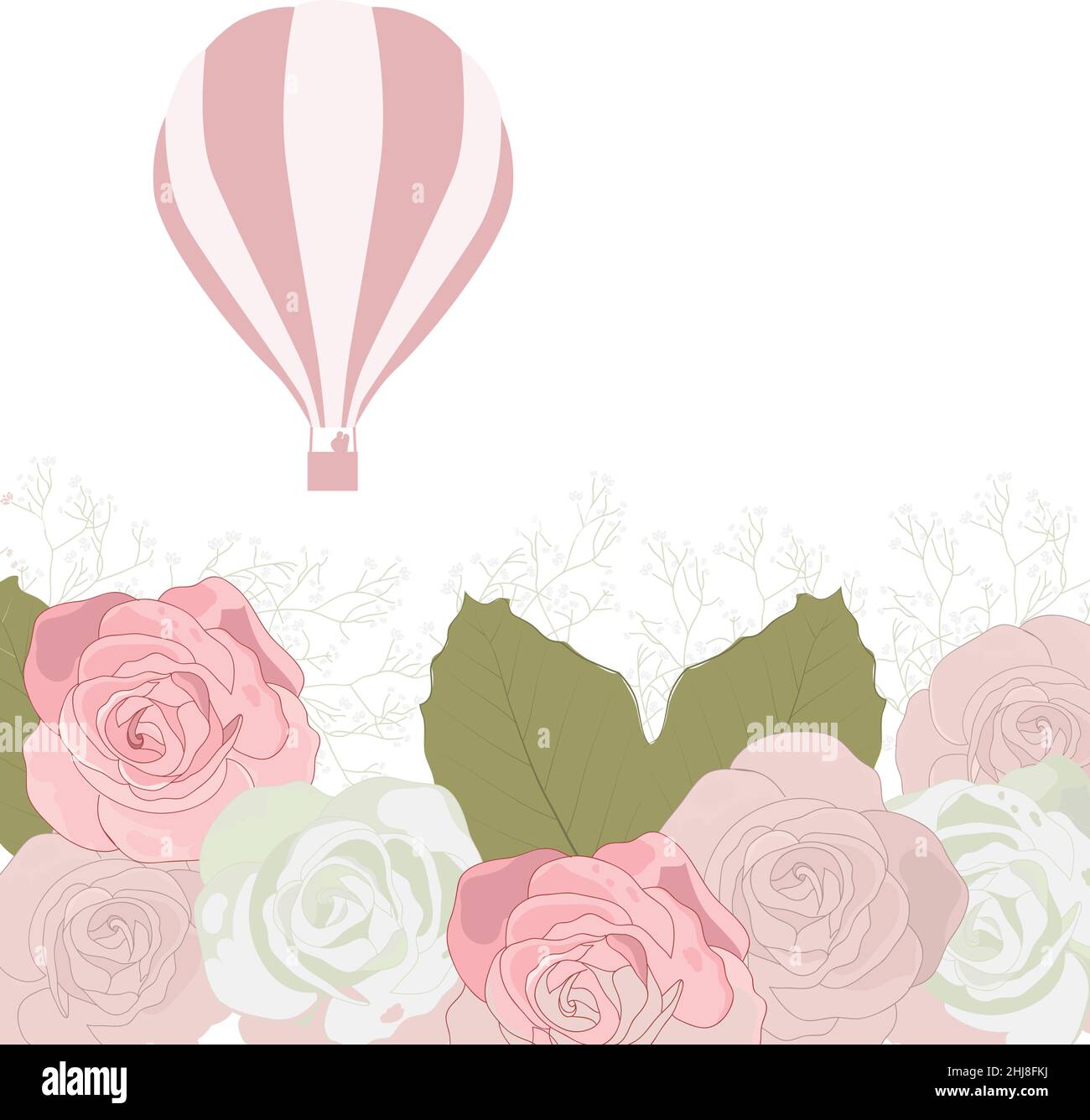 balloon and roses Stock Vector Image & Art - Alamy