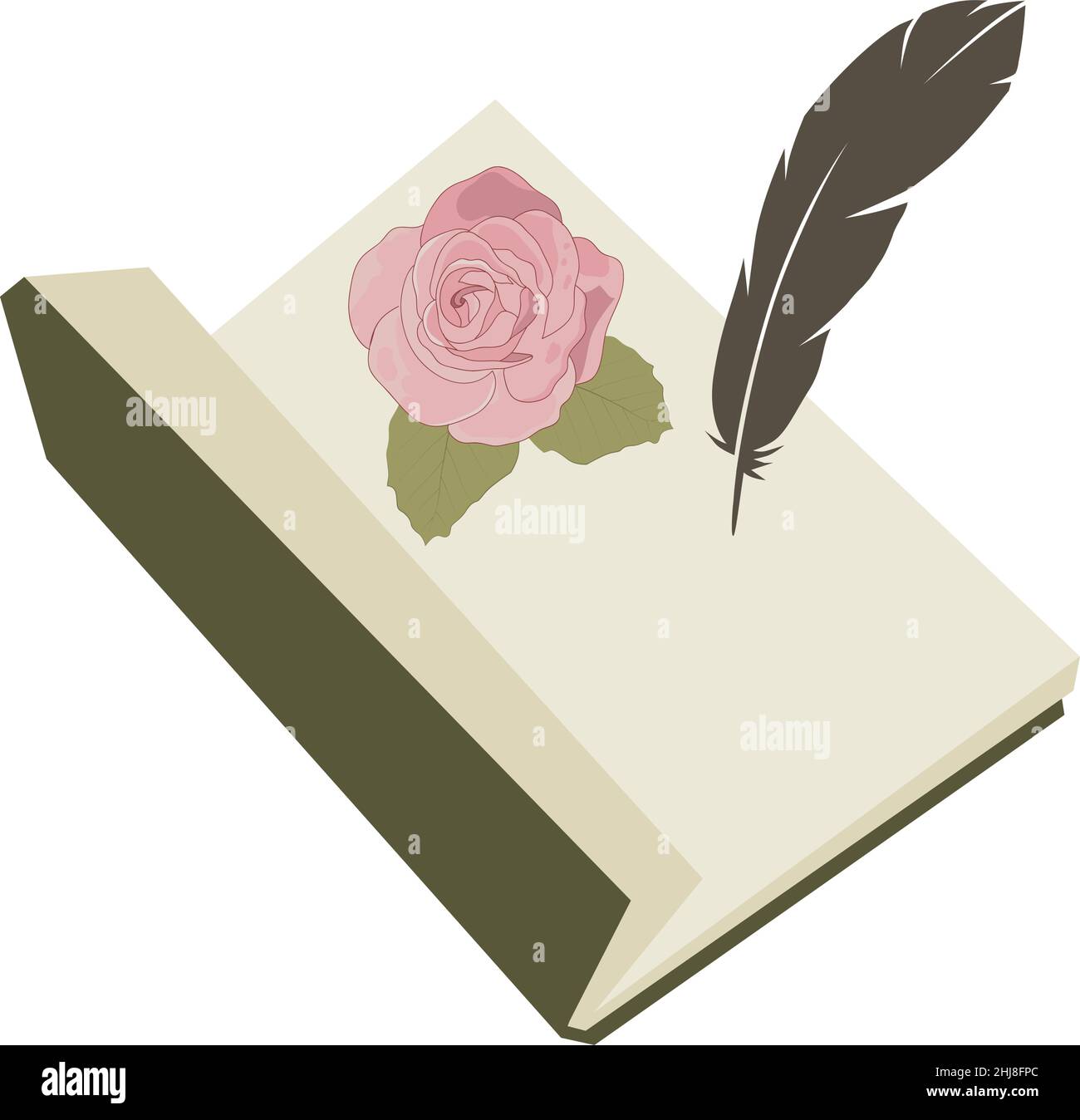 Education book rose flower Cut Out Stock Images & Pictures - Alamy