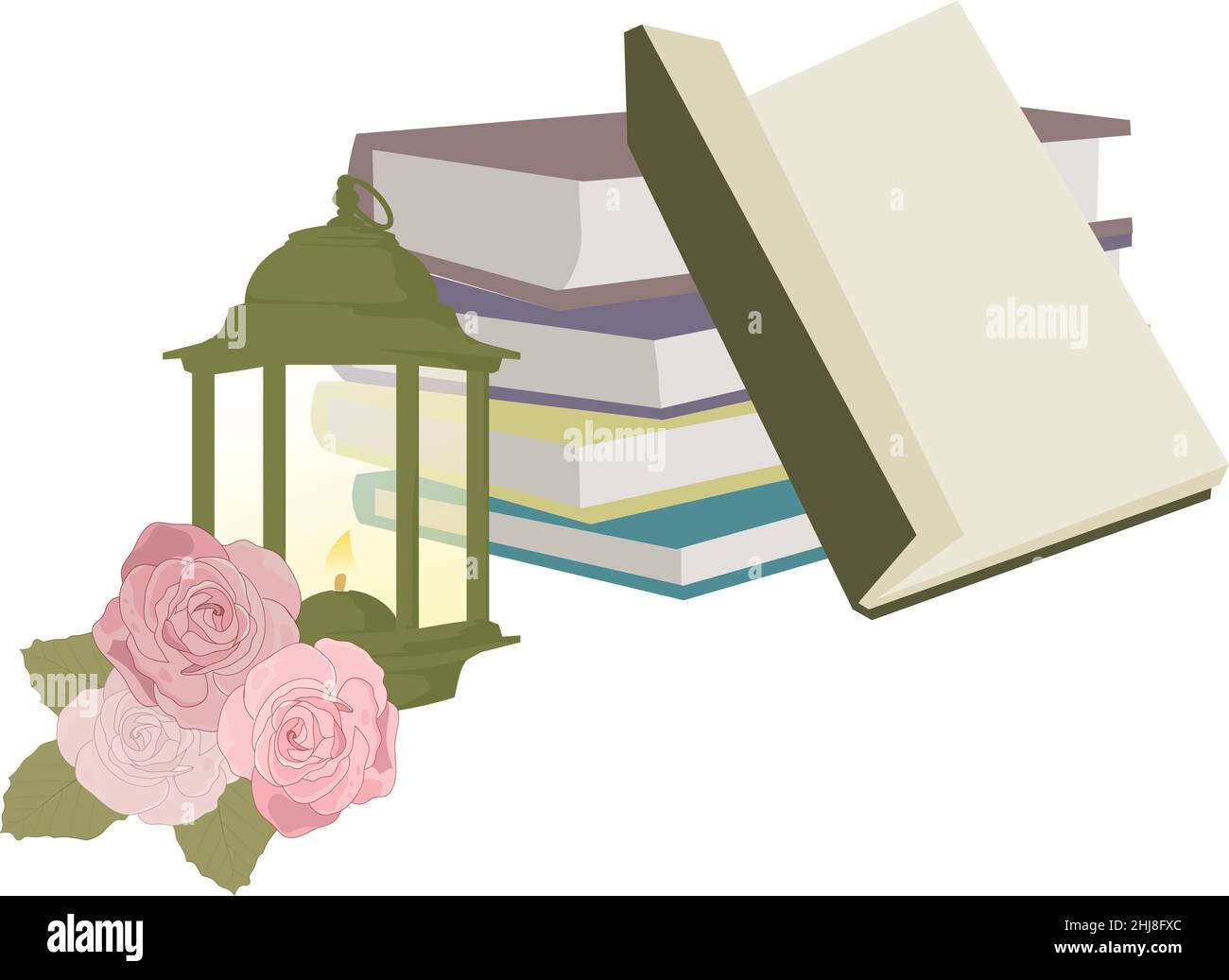 Rose and lantern Stock Vector Images - Alamy
