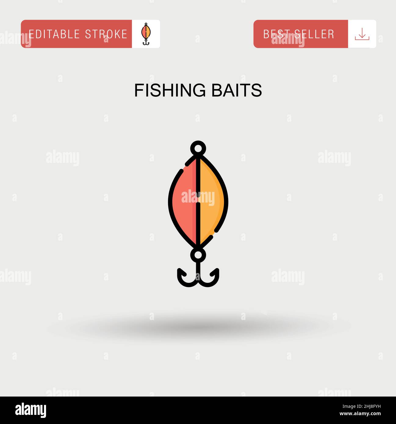 Fishing baits Simple vector icon Stock Vector Image & Art - Alamy