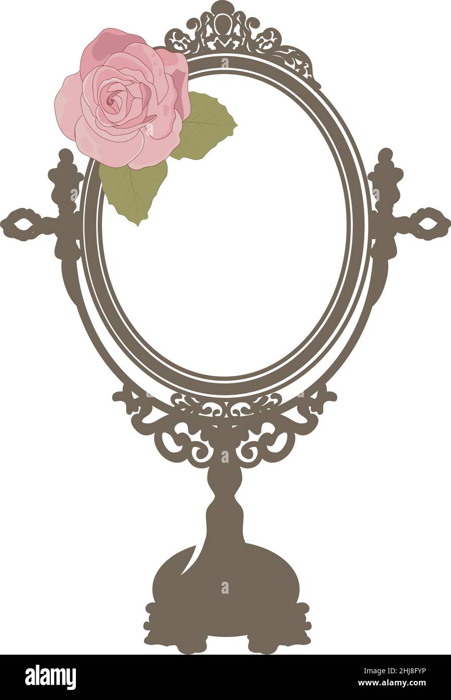 mirror and roses Stock Vector Image & Art - Alamy