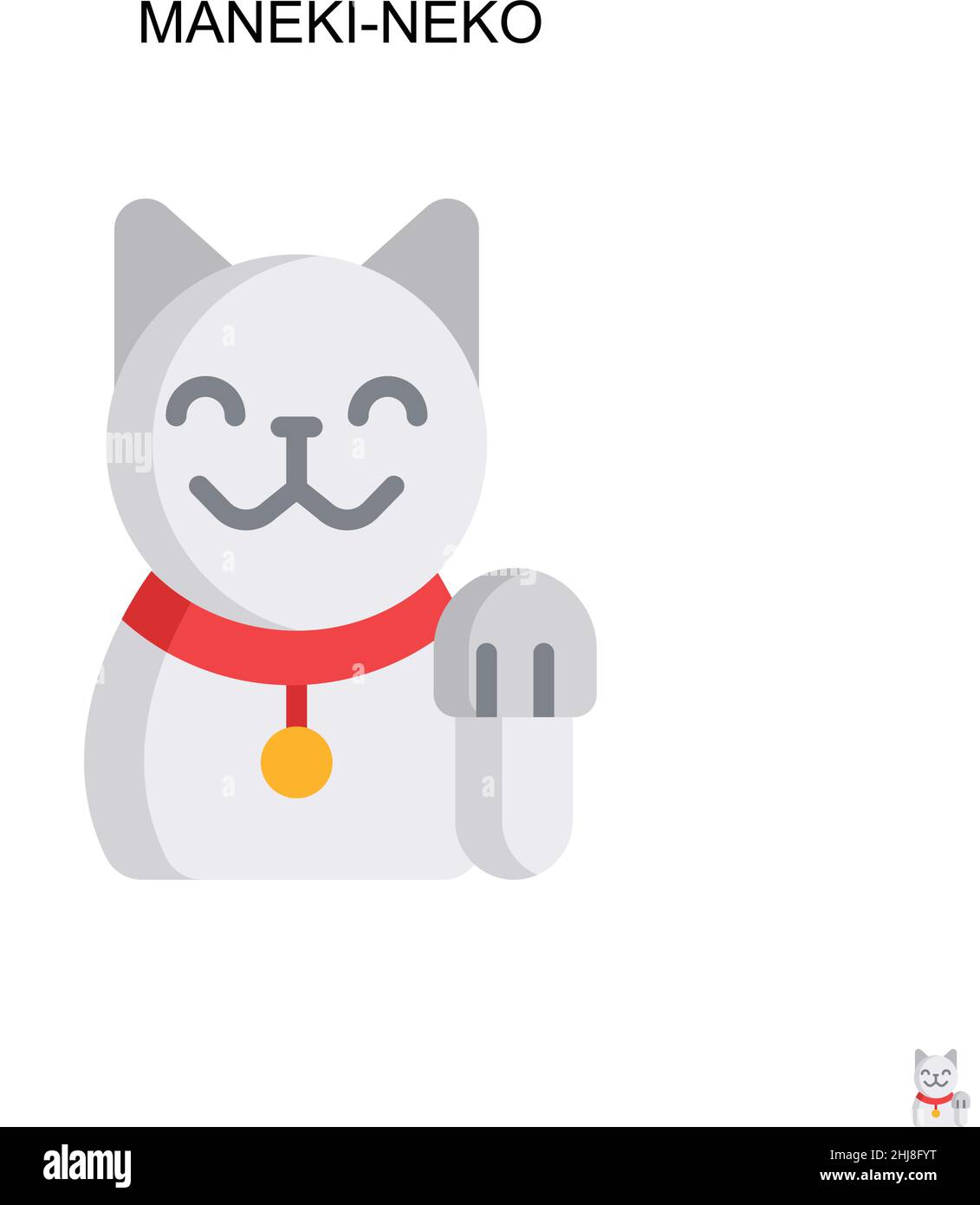Maneki-neko Simple vector icon. Illustration symbol design template for ...