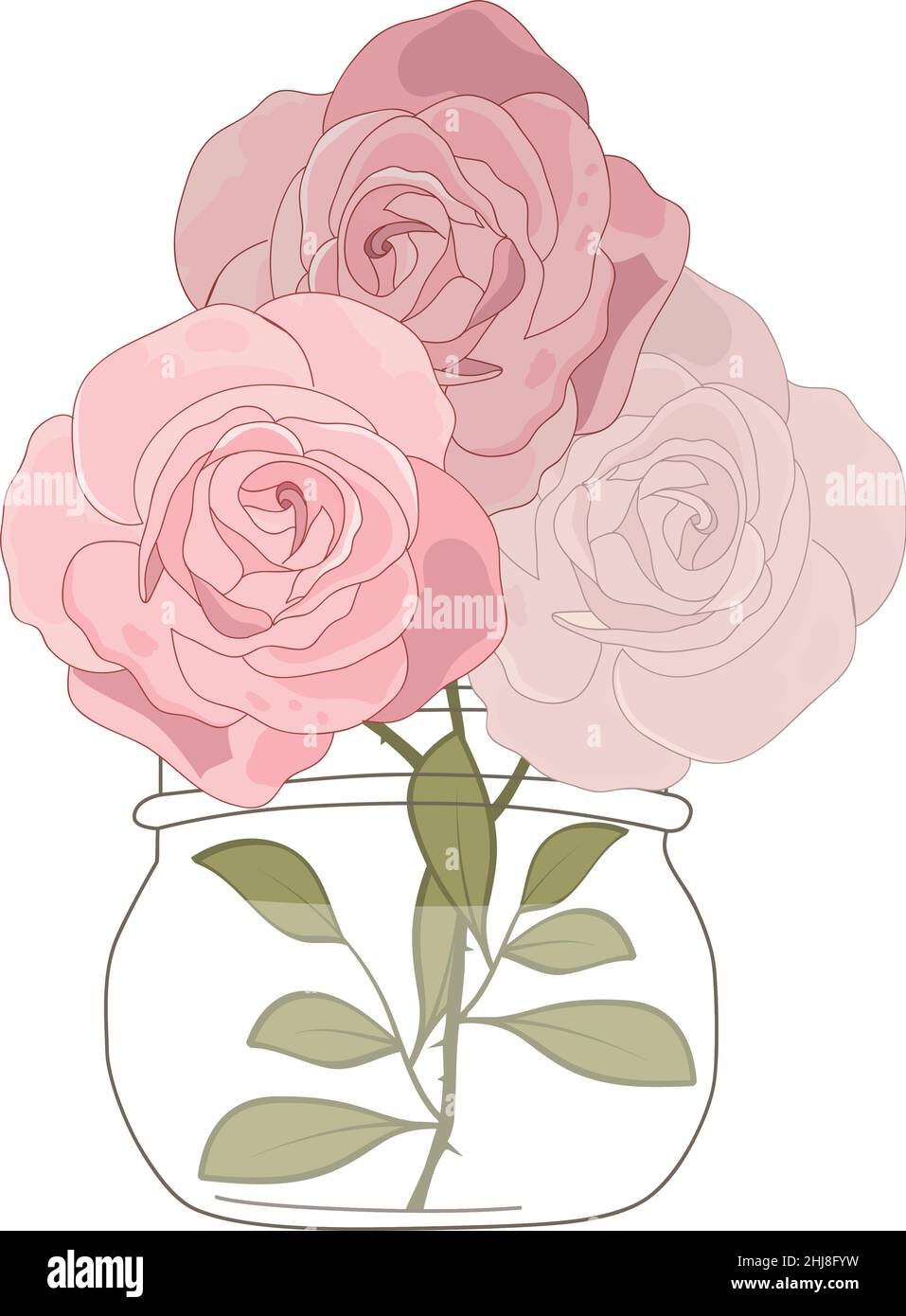 Roses vase Stock Vector Images - Alamy