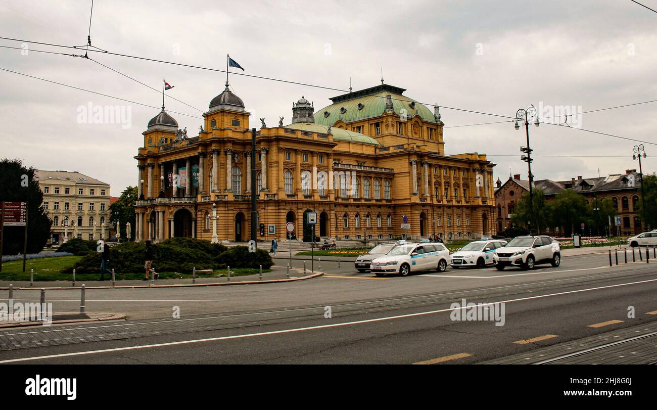 Zagreb, Croatia, Republika Hrvatska, Europe. Croatian National Theatre ...