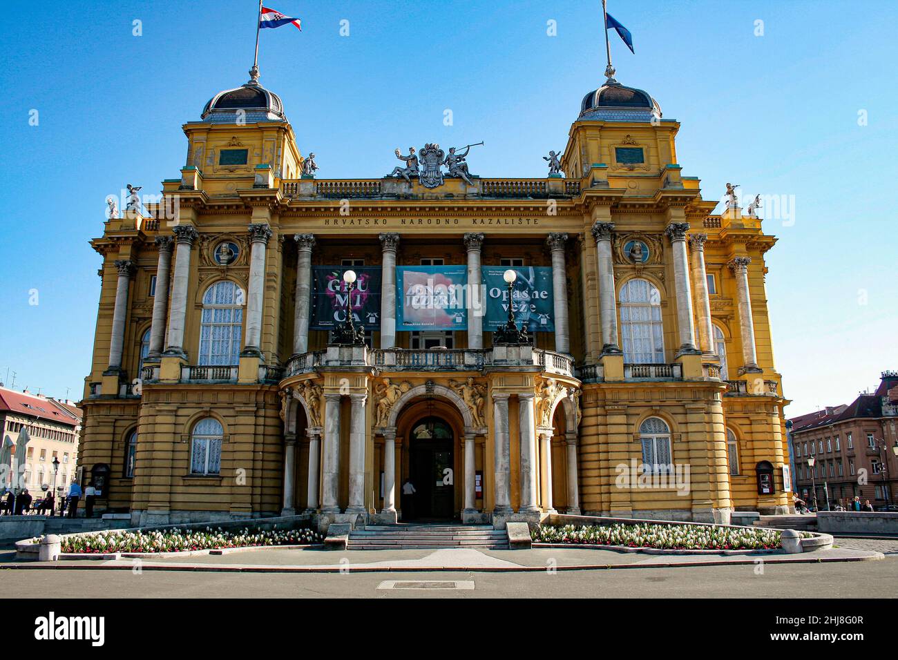Zagreb, Croatia, Republika Hrvatska, Europe. Croatian National Theatre ...