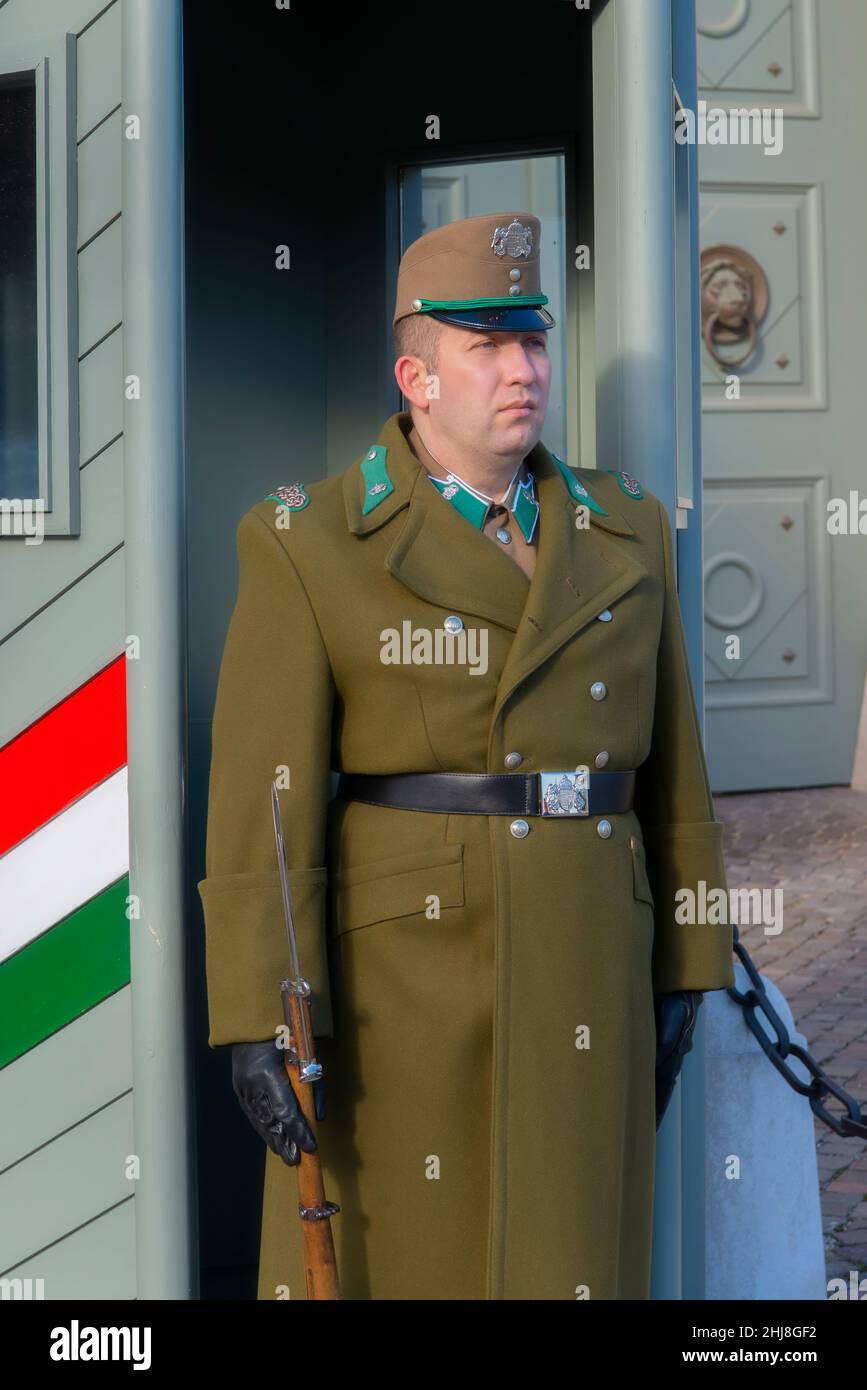 Presidential Guard at Sandor Palace in Budapest, Hungary Stock Photo ...