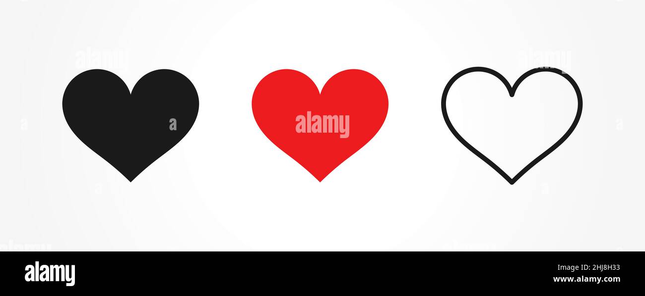 Heart icons colors set. Vector illustration Stock Vector Image & Art ...