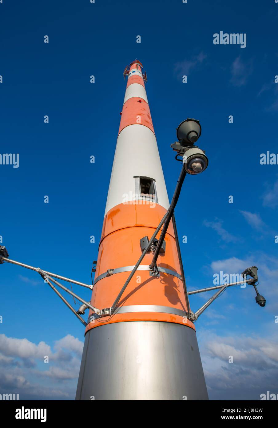Telecommunications and lightning protection tower on a skyscraper Stock ...