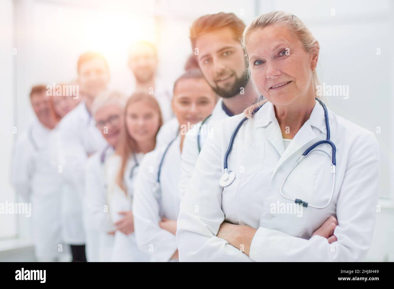 close up. team of medical professionals standing together Stock Photo ...
