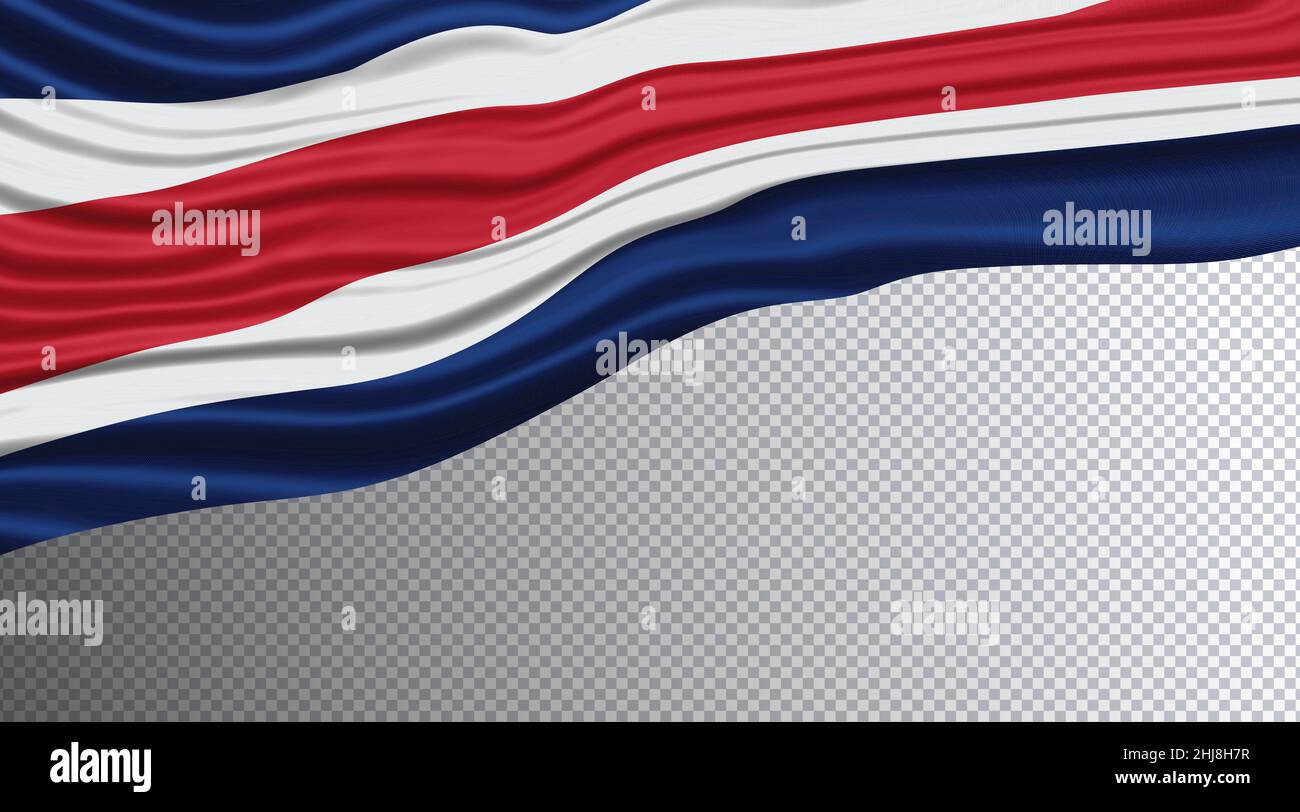 Costa Rica Wavy Flag, national flag clipping path Stock Photo - Alamy