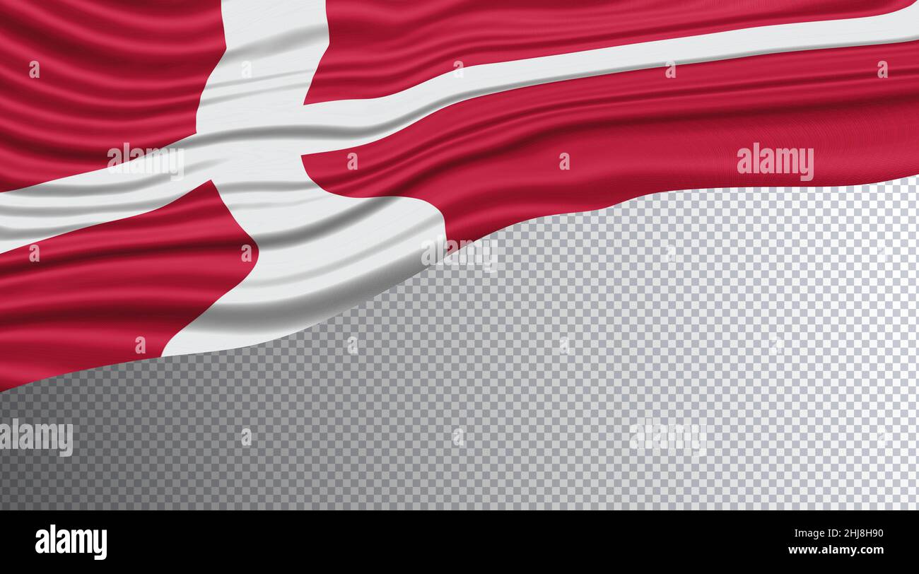 Denmark Wavy Flag, national flag clipping path Stock Photo - Alamy