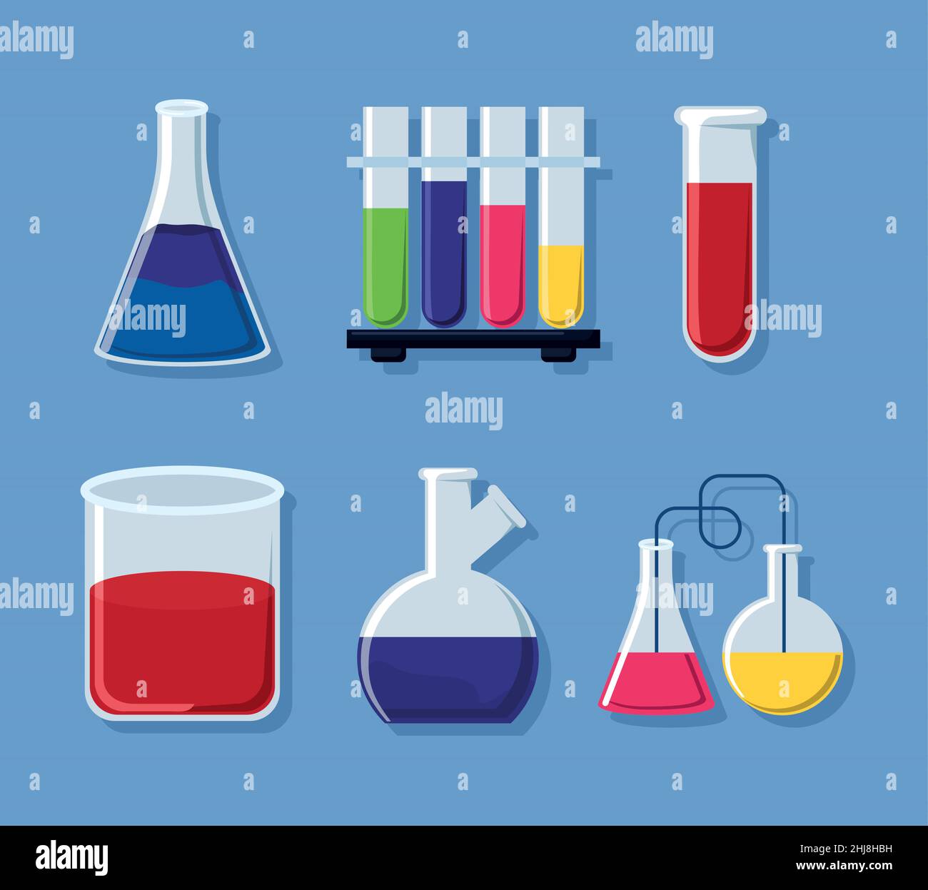 six chemistry lab items Stock Vector Image & Art - Alamy