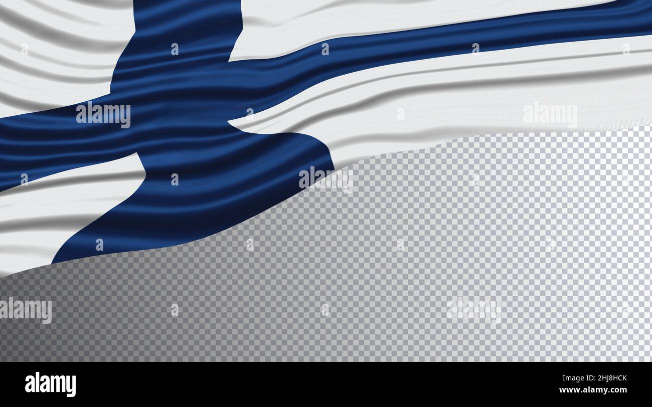 Finland Wavy Flag, national flag clipping path Stock Photo - Alamy