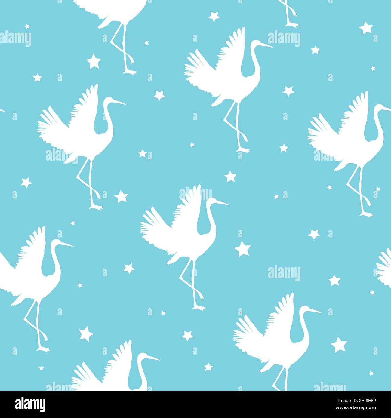 crane, pattern, vector illustration flying bird flower Stock Vector ...
