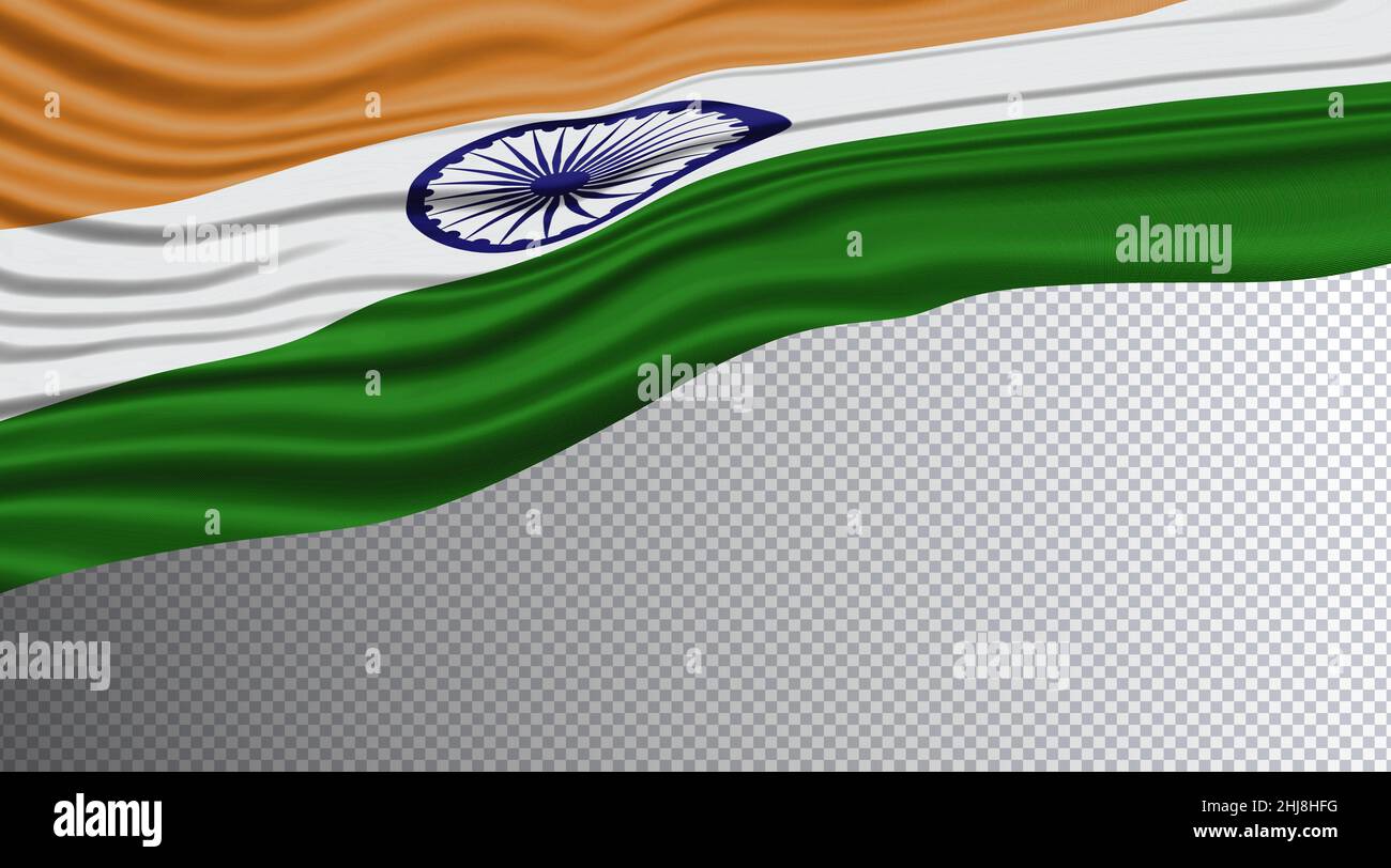 India Wavy Flag, national flag clipping path Stock Photo - Alamy