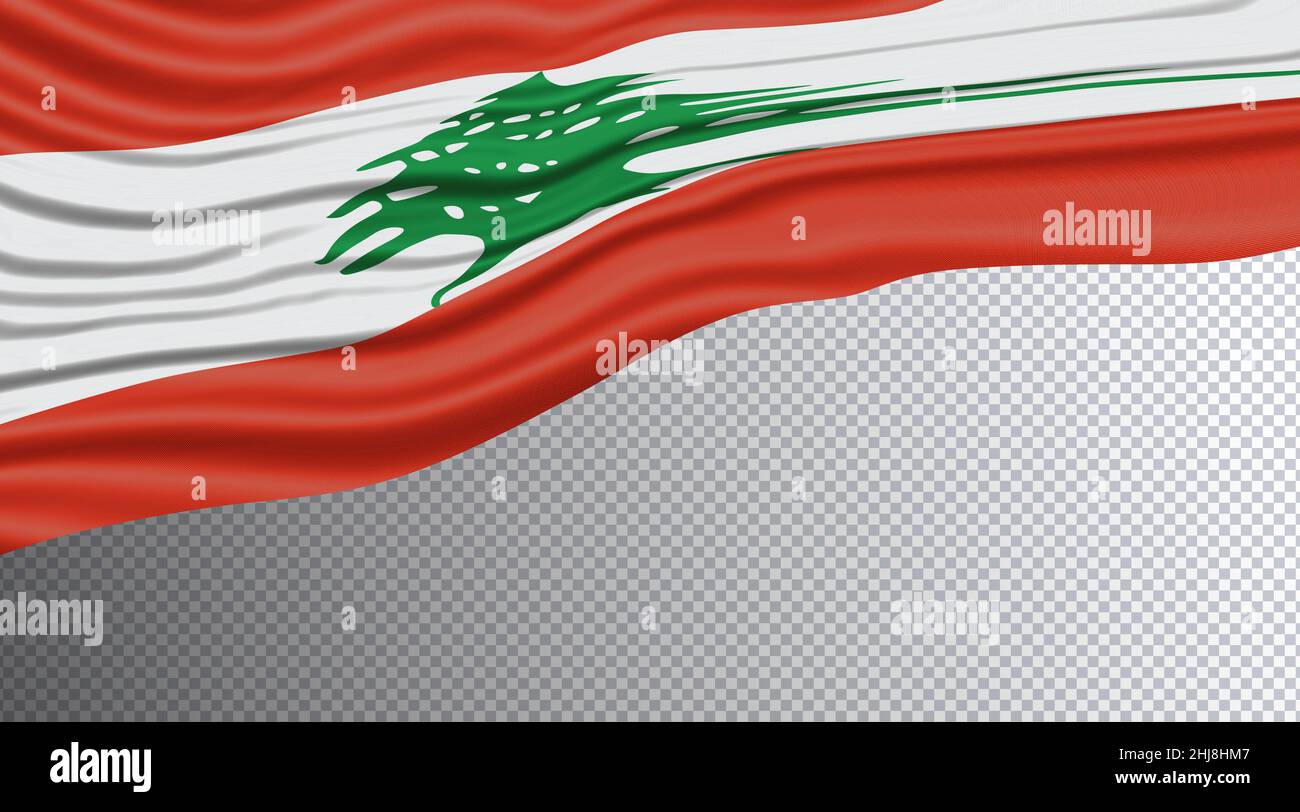 Lebanon Wavy Flag, national flag clipping path Stock Photo - Alamy