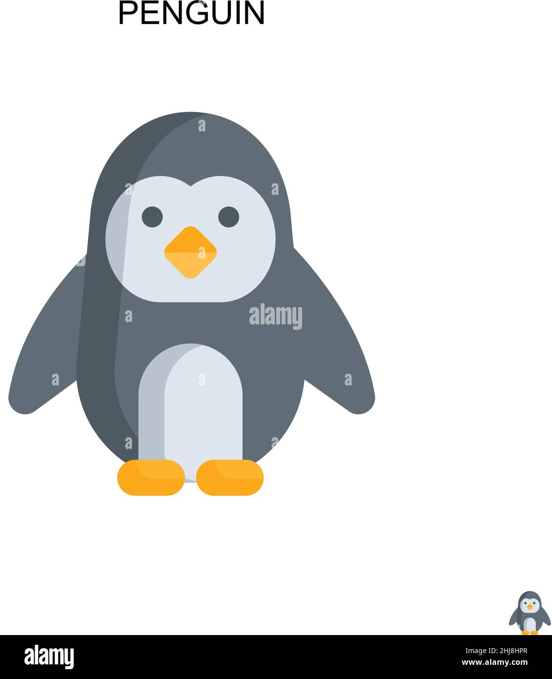 Penguin Simple vector icon. Illustration symbol design template for web ...