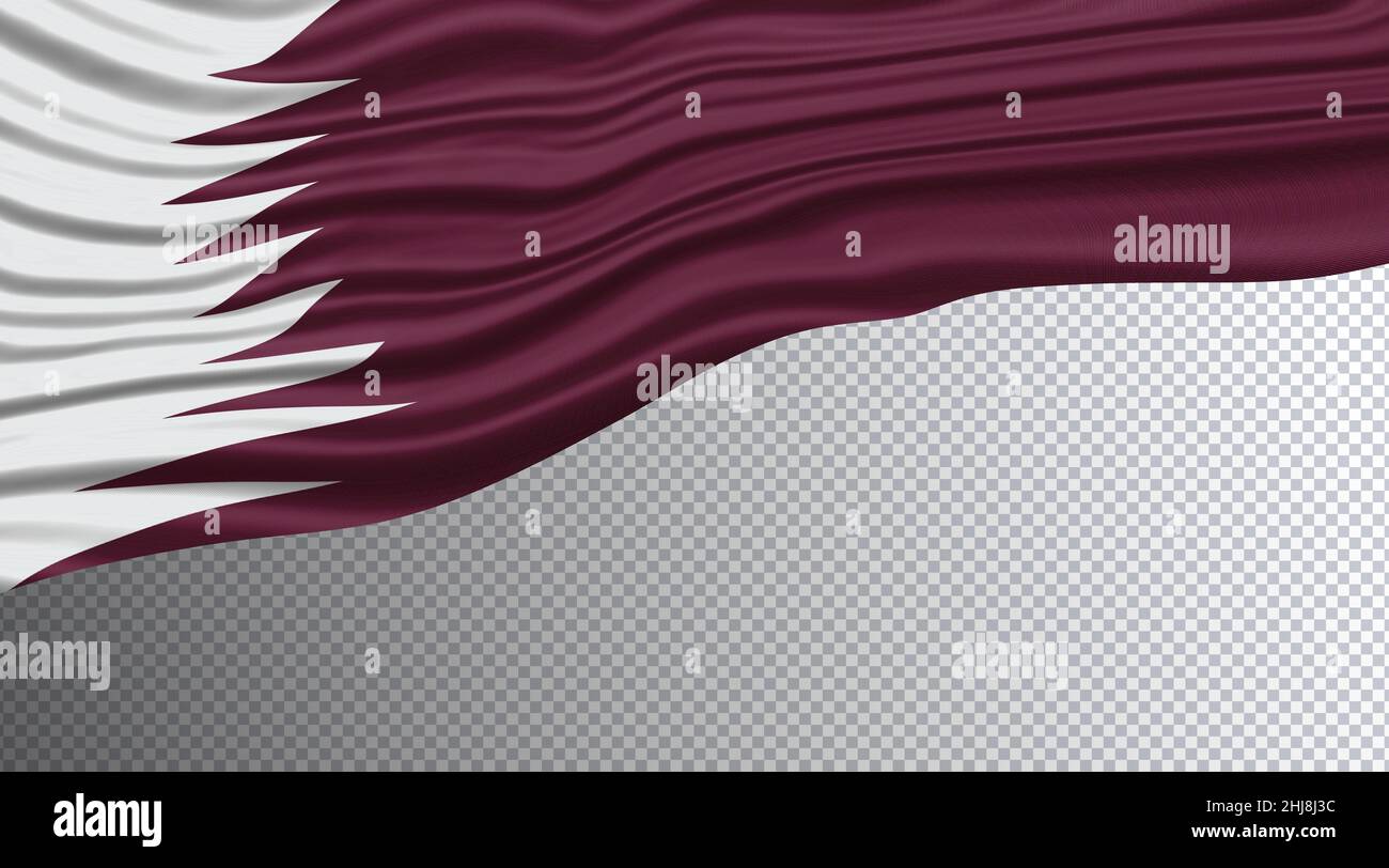 Qatar Wavy Flag, national flag clipping path Stock Photo - Alamy