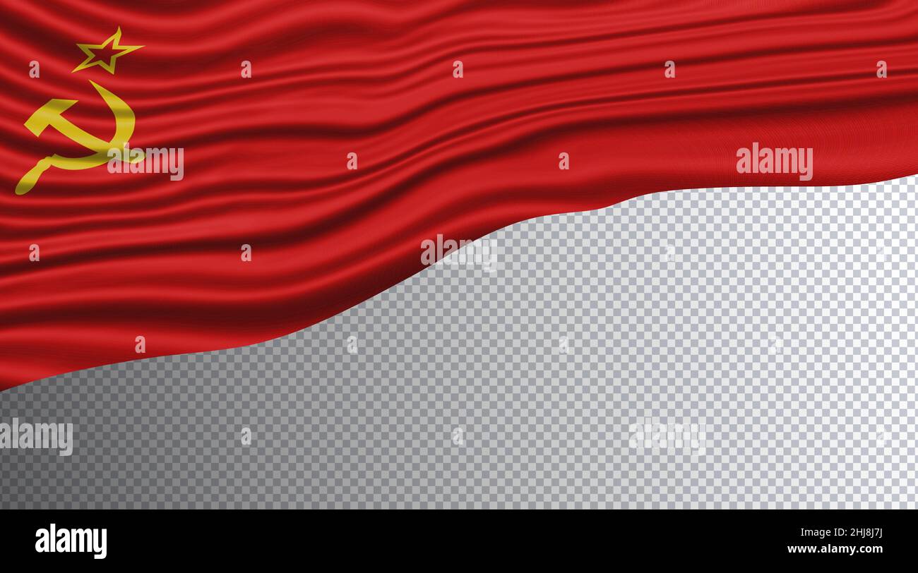 Soviet Union Wavy Flag, national flag clipping path Stock Photo - Alamy