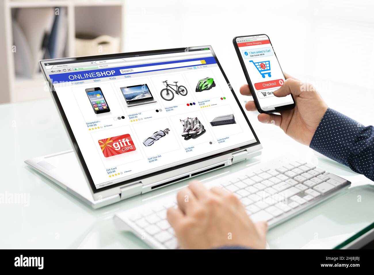 Online Ecommerce Website Store Shopping On Laptop Stock Photo - Alamy