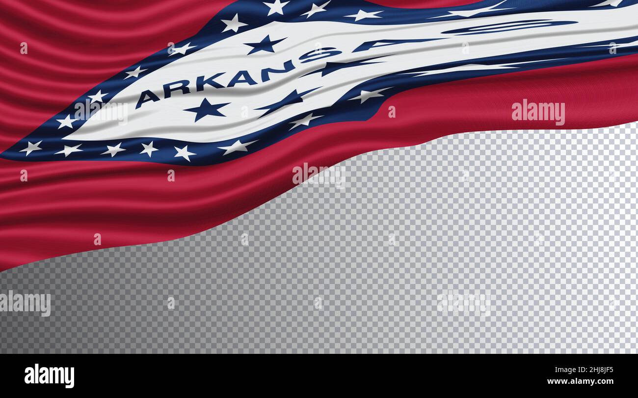 Arkansas state Wavy Flag clipping path, Arkansas flag background Stock ...