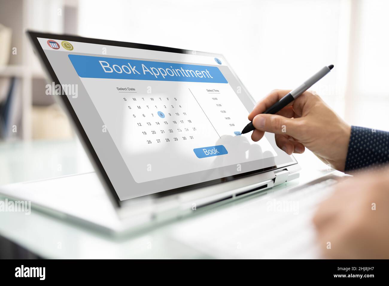 Appointment Schedule Planner And Date Calendar On Hybrid Laptop Stock ...