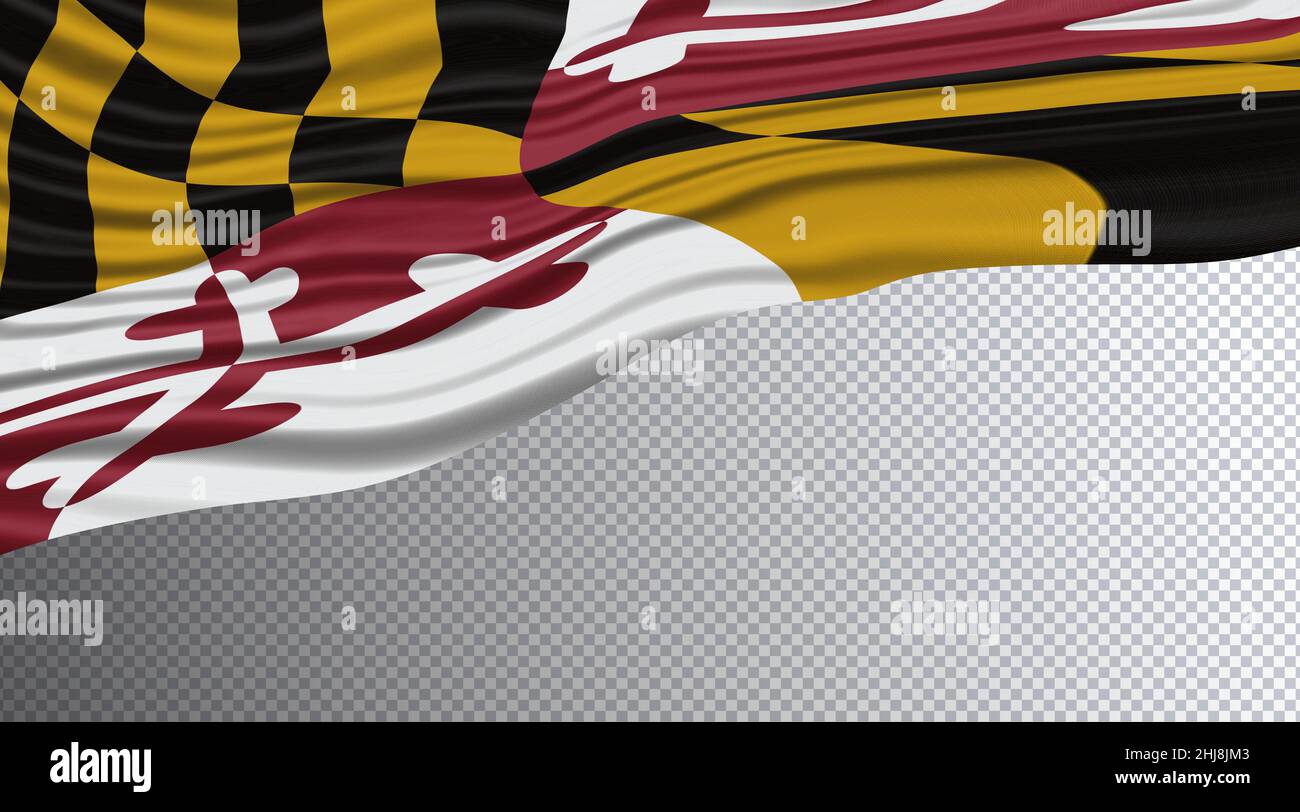 Maryland state Wavy Flag clipping path, Maryland flag background Stock ...